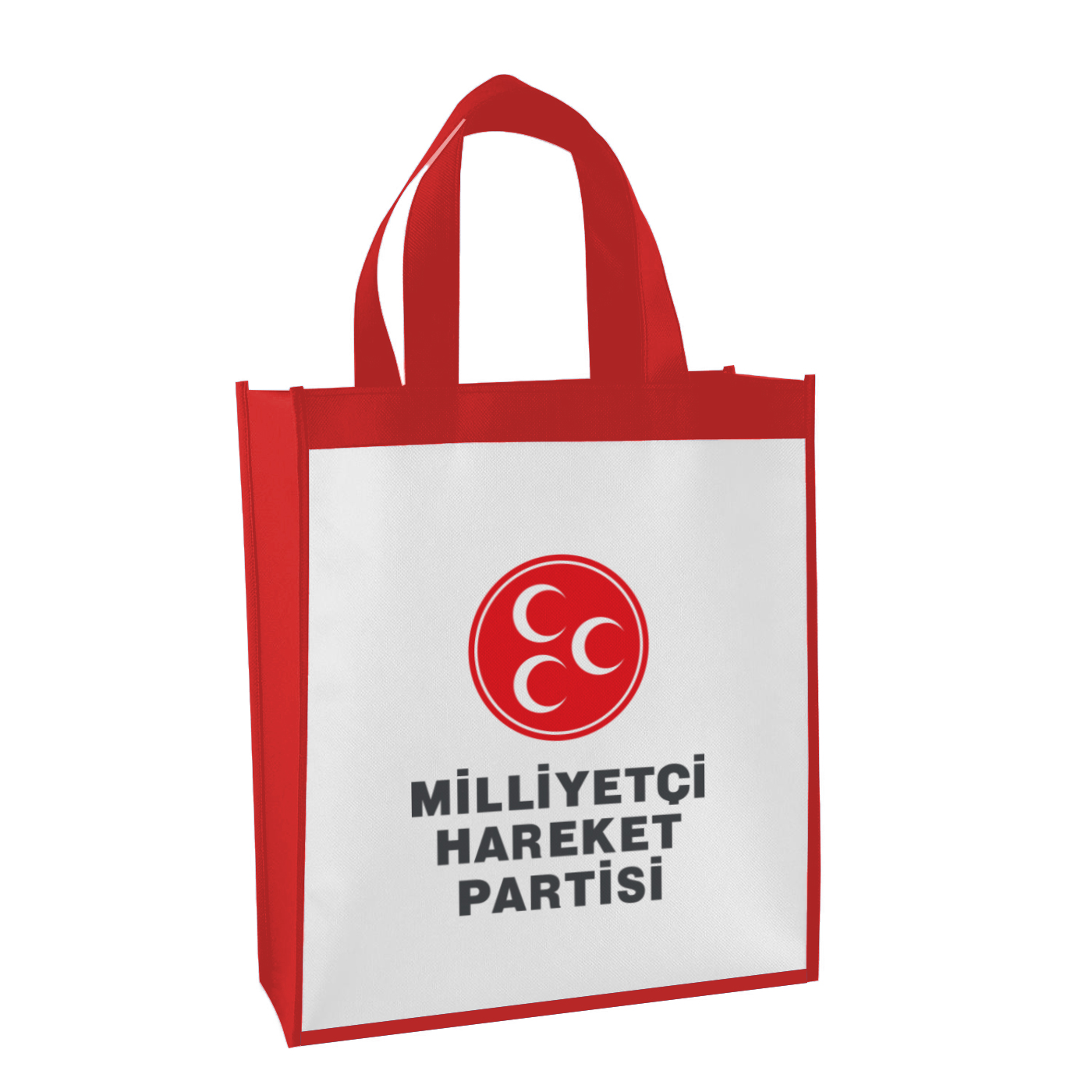 MHP Logo Baskılı Büzgülü Elyaf Çanta - Milliyetçi Hareket Partisi Logo ...