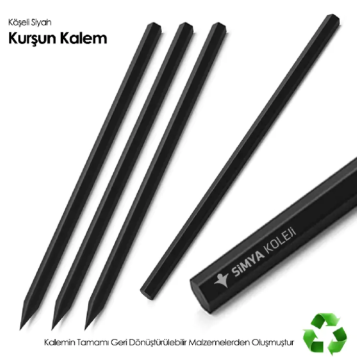 KURŞUN & NATUREL & VERSATİL KALEM SİYAH LATALI KALEM SİLGİLİ KALEM