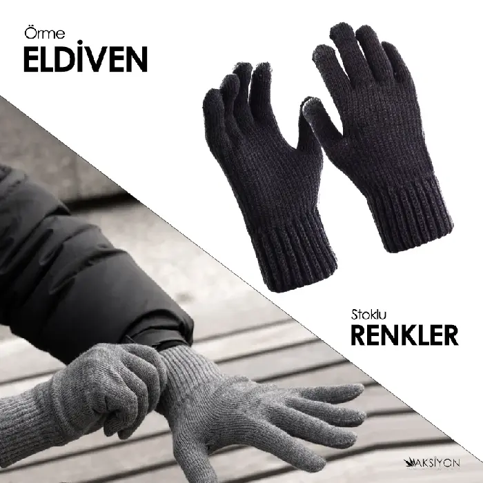 Kış Mevsimi Promosyon Ürünleri Örme Bere ve Eldiven